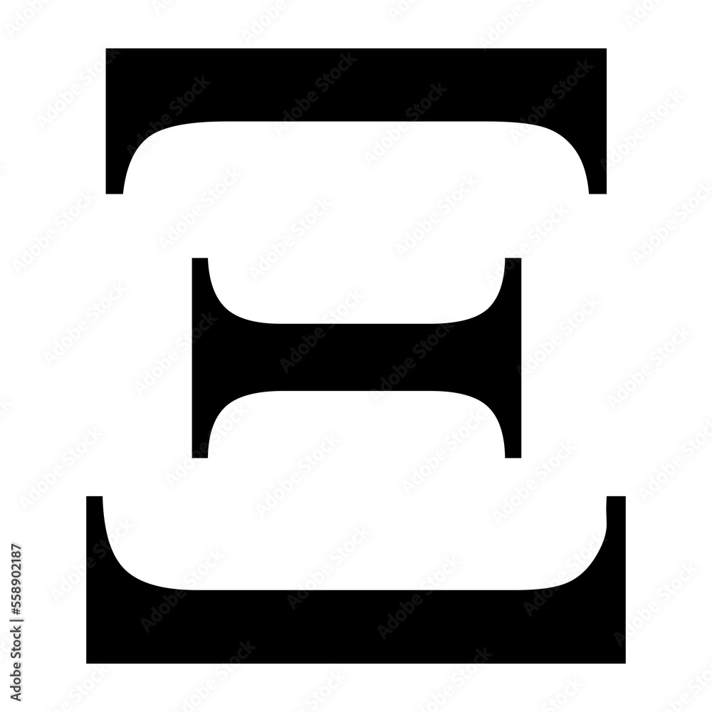 Greek alphabet symbol xi on Transparent Background Stock Illustration | Adobe Stock