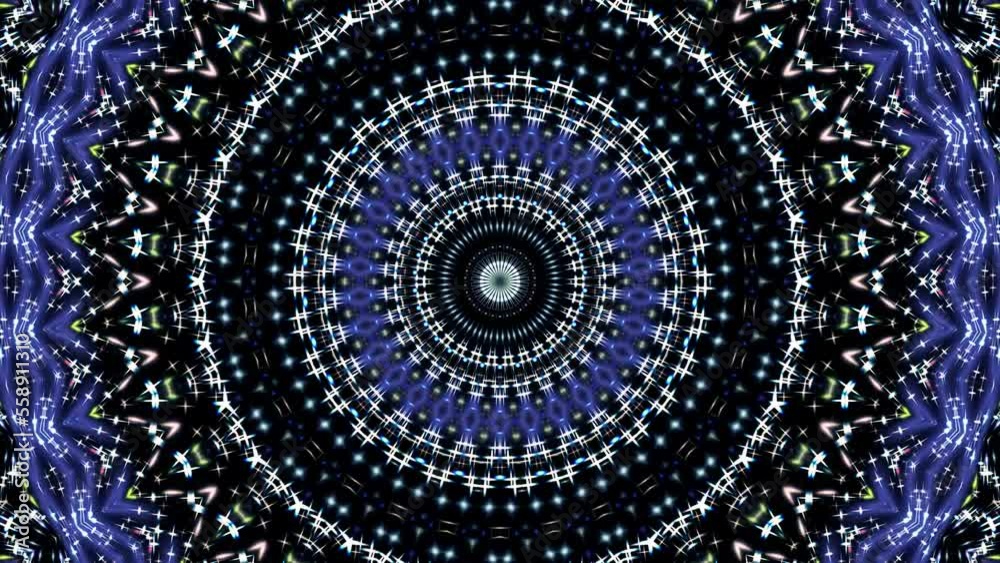 Circular fractal blinking kaleidoscopic animation background. Computer 2D render graphic Stock ...