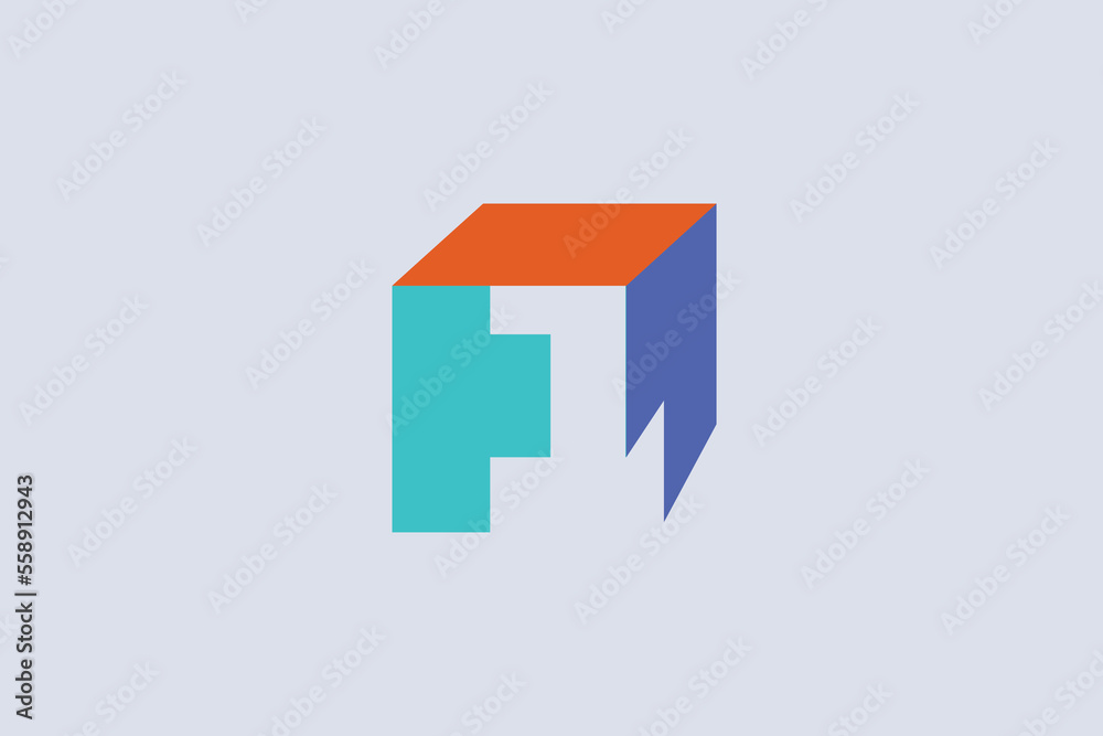F1 and cube logo design vector that look simple and clean concept for ...