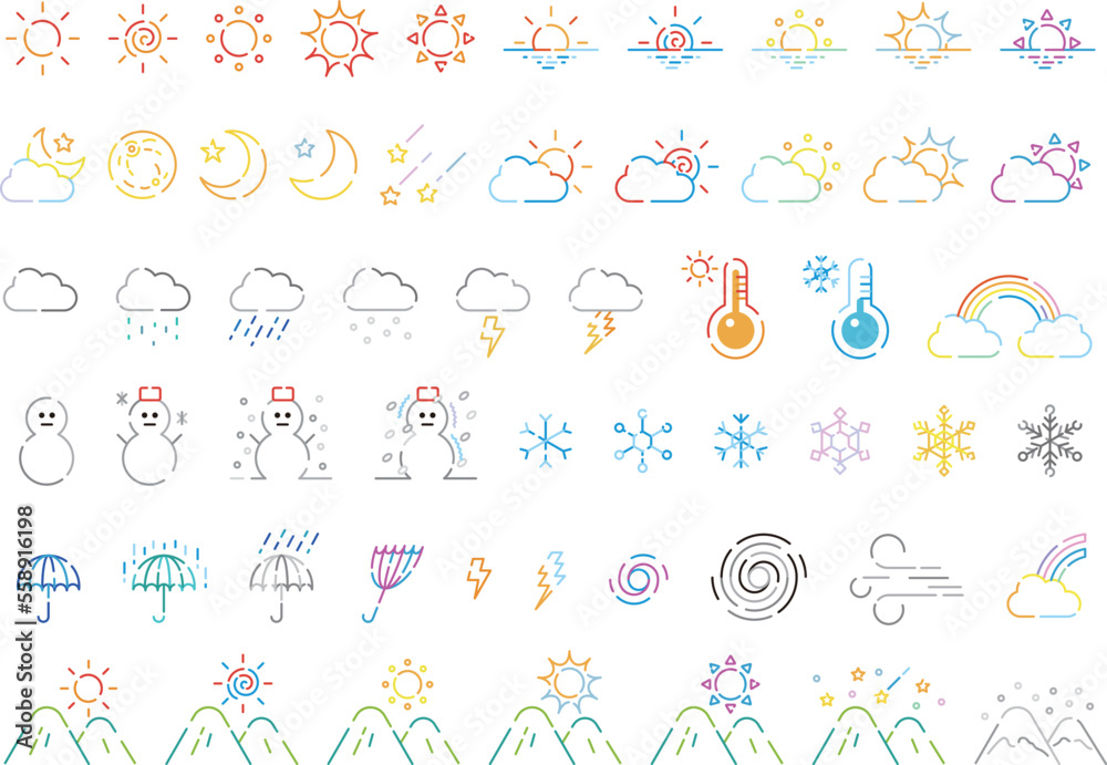 Weather icon. An illustration representing the sun. Vector icons ...