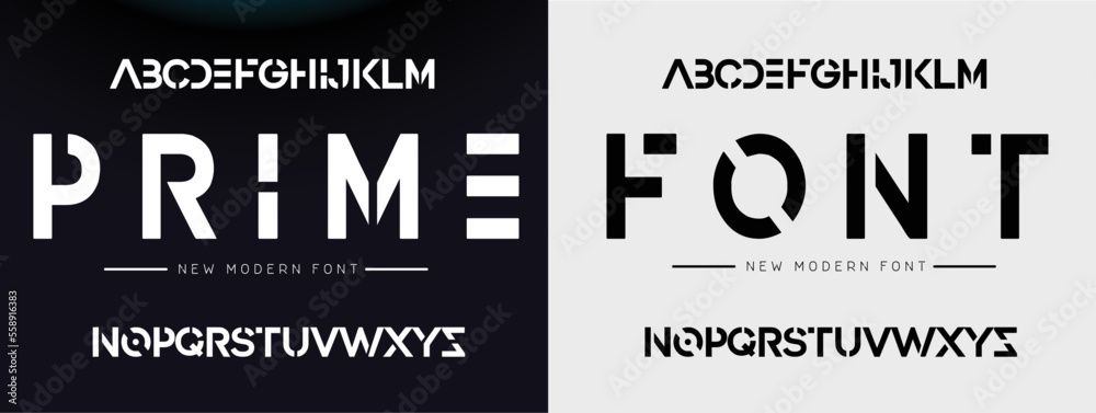 PRIME Sports minimal tech font letter set. Luxury vector typeface for ...