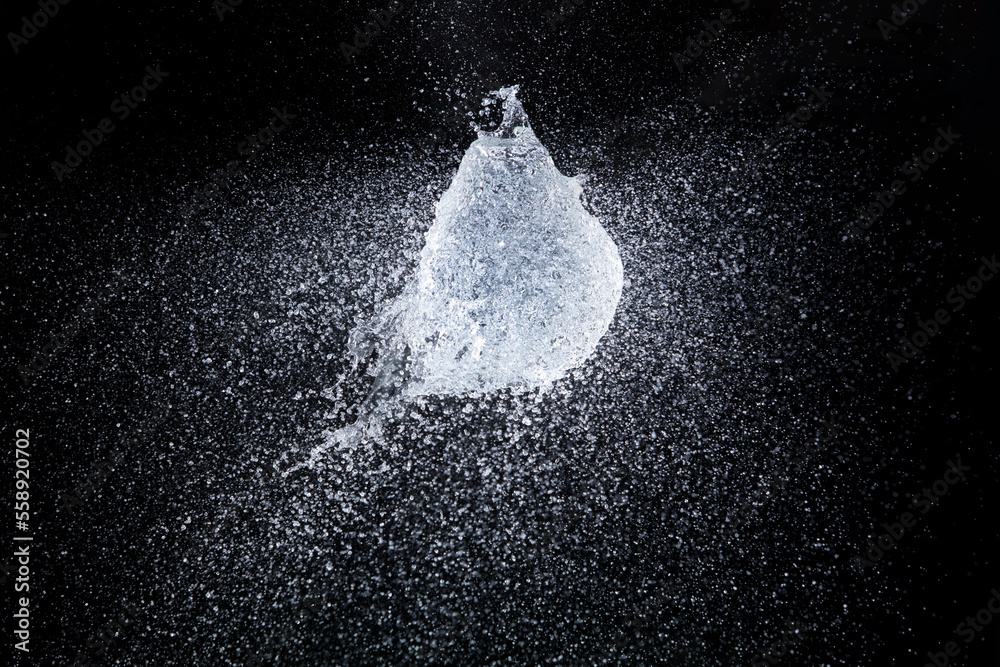 Water balloon explosion splashing in form shape, is power refreshing ...