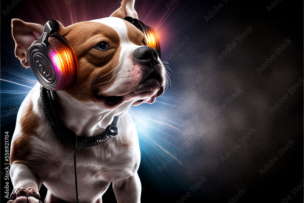 Dog DJ in a nightclub. AI generated Stock Illustration | Adobe Stock