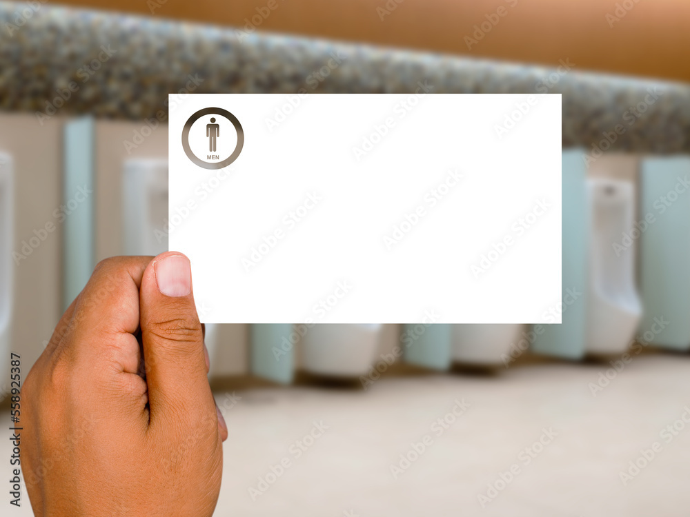 Male restroom sign card, public safety sign card background. Stock ...