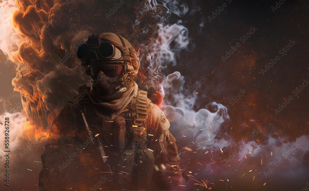 war soldier scene background concept AI generated images Stock ...