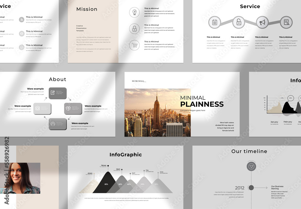 Minimal Presentation Layout Stock Template | Adobe Stock