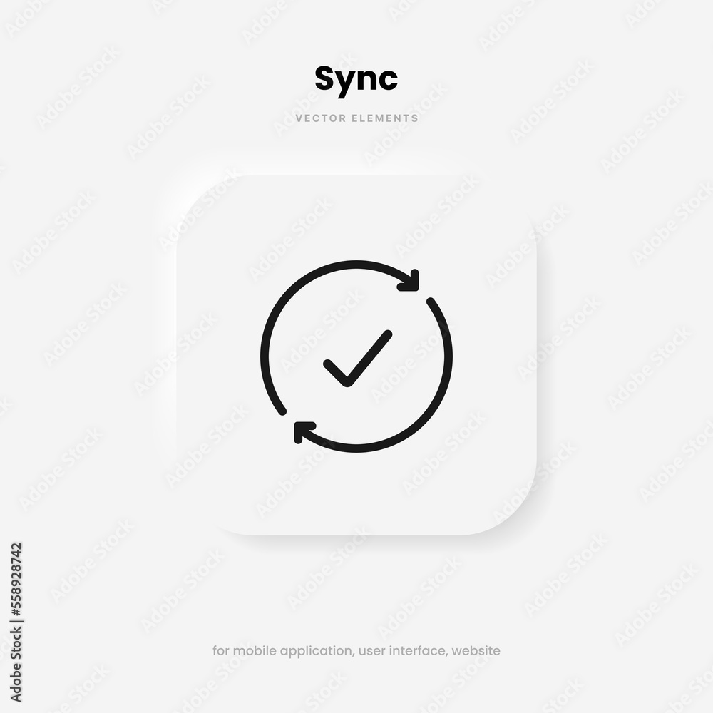 3d isolated vector elements. Minimal modern sync, reload, rotate, swap ...