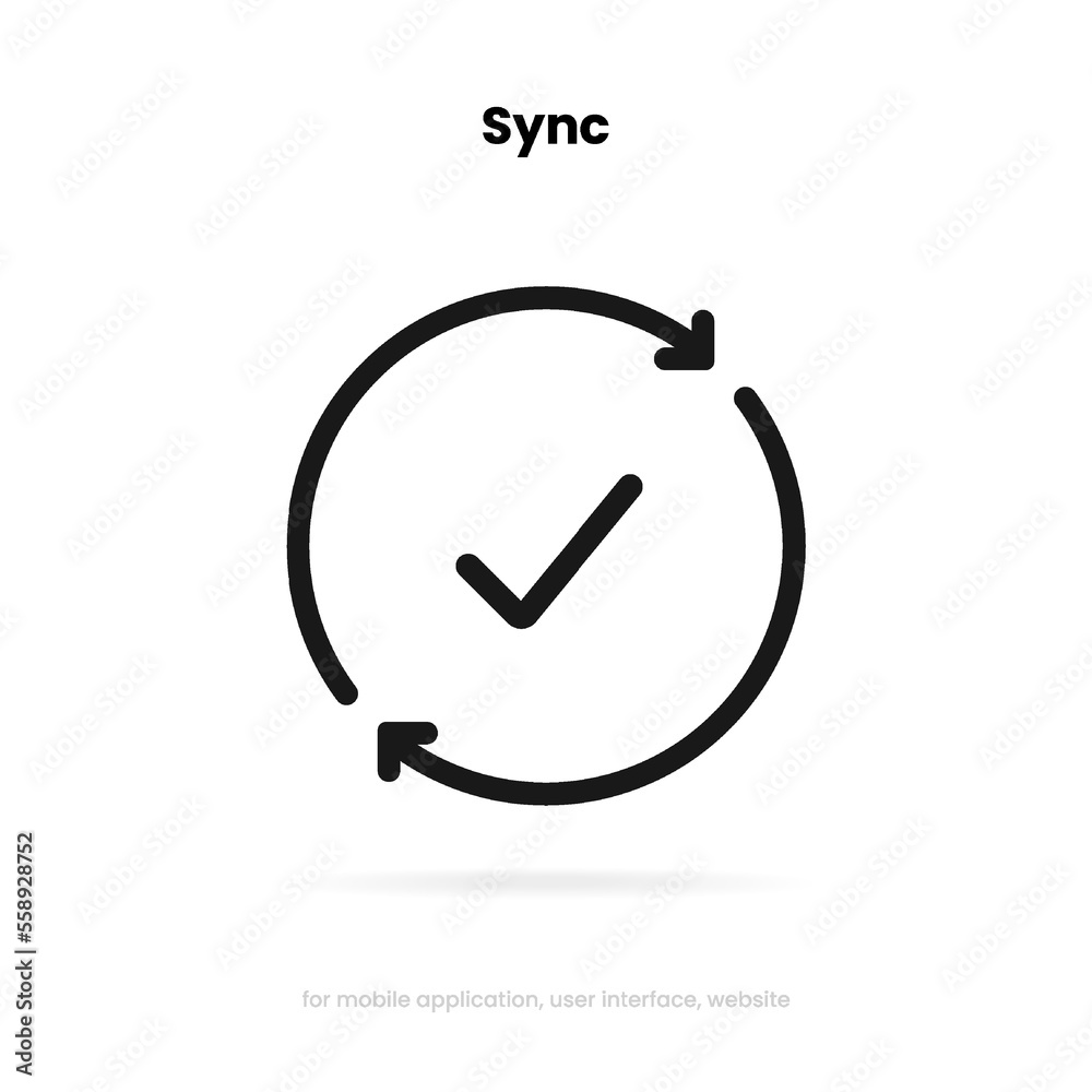 Flat isolated vector elements. Minimal modern sync, reload, rotate ...