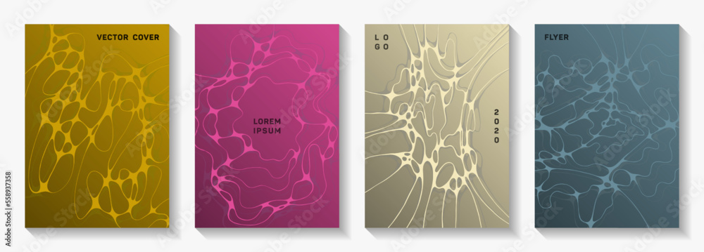 Premium music party posters. Fluid curve lines geometry backdrops ...