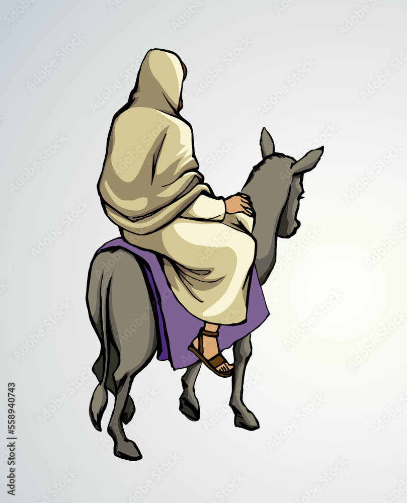 Jesus' Entry into Jerusalem. Vector drawing Stock Vector | Adobe Stock