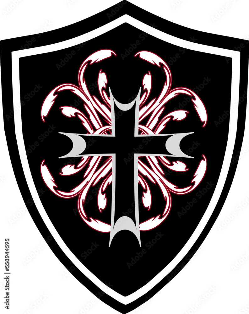 Crusader Cross Shield Tattoo