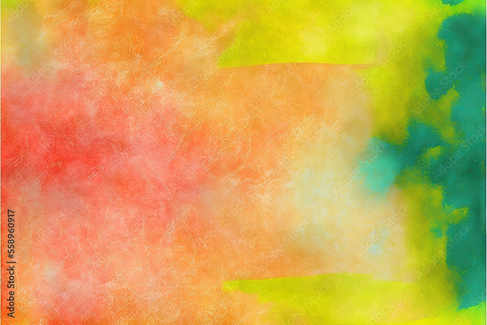 a painting of a yellow and red background with a green border and a ...