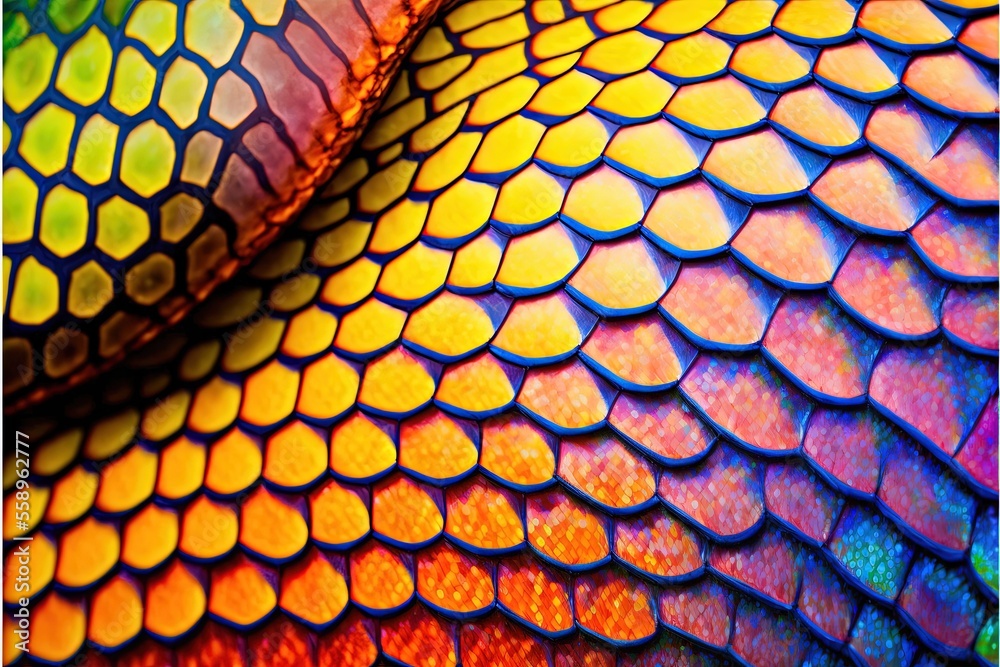a close up of a colorful snake skin pattern on a wallpaper background ...