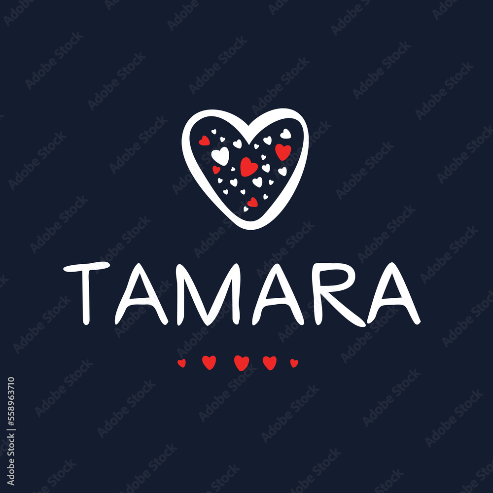 (Tamara) Calligraphy name, Vector illustration. Stock Vector | Adobe Stock