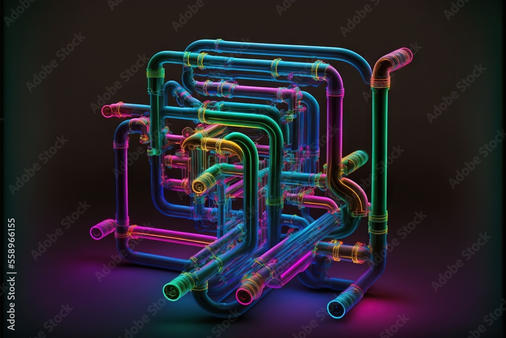 a group of pipes and pipes that are all connected together in a ...