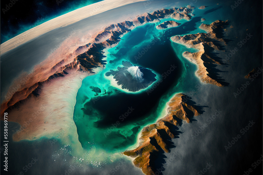 GENERATIVE AI earth from space Stock Illustration | Adobe Stock