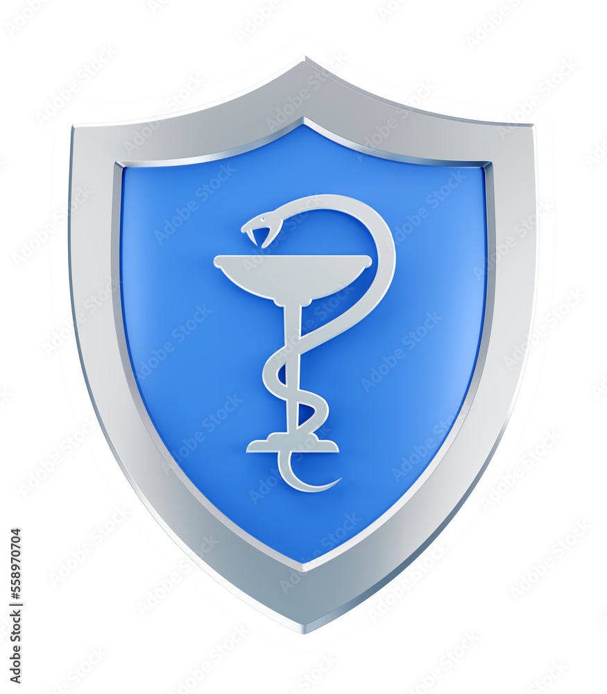 Medical Insurance Emblem. A symbol of the Hygieia Bowl in the center of ...