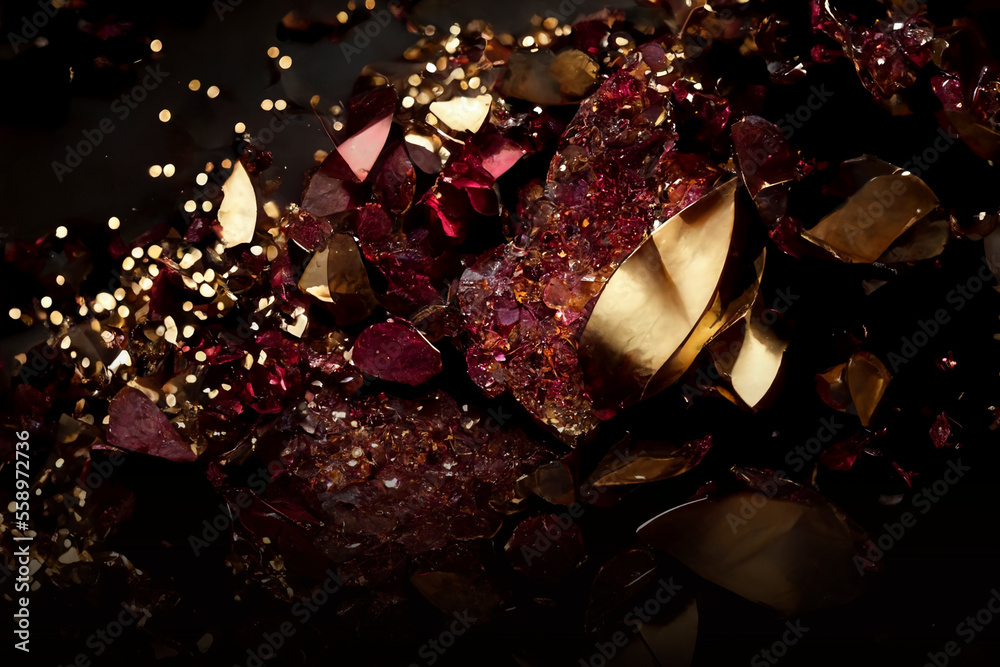 Abstract sparkle gold and burgundy glitter background, brilliant light ...