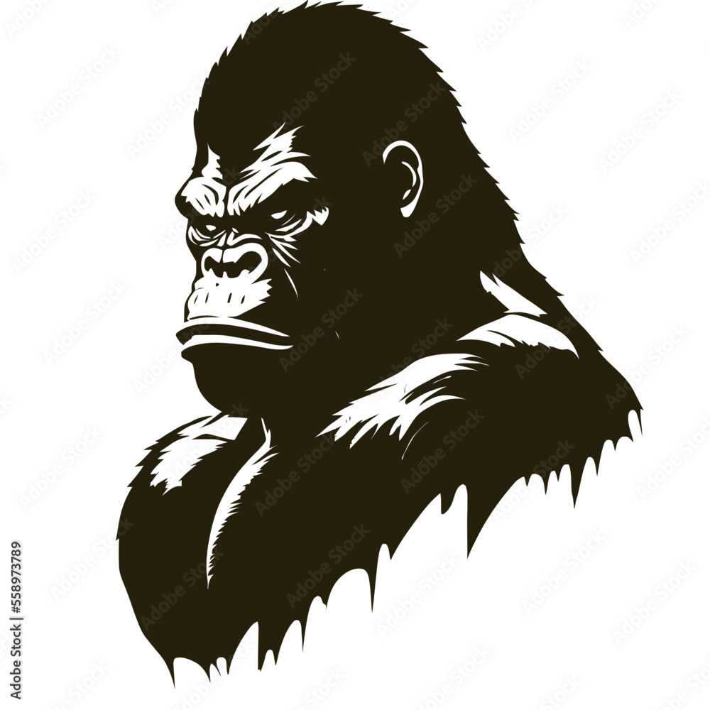 Vector illustration of a dark gorilla Stock Vector | Adobe Stock
