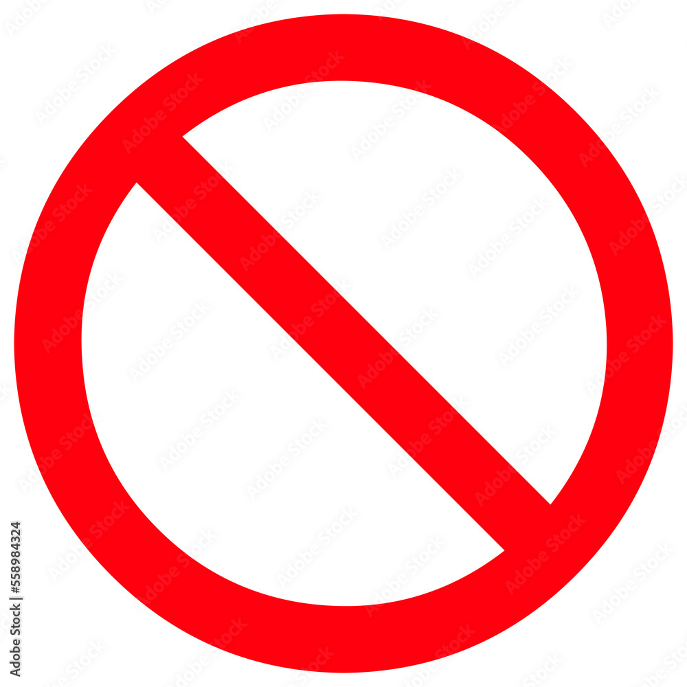 Poster Prohibited Forbidden Symbol on Transparent Background – Wall Art ...