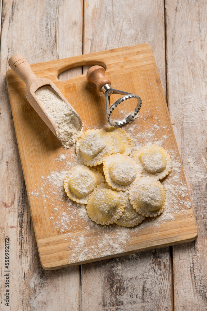 Poster italian ravioli with ingredient traditional recipe – Wall Art ...