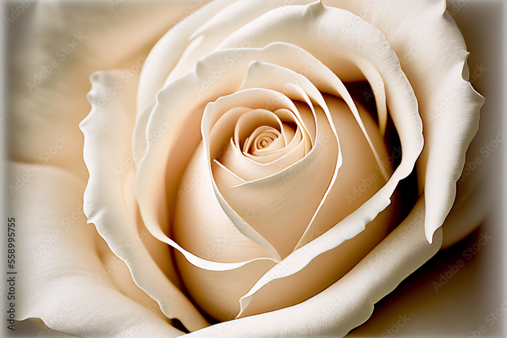 Beautiful cream white rose, close-up, background/wallpaper, generative ...