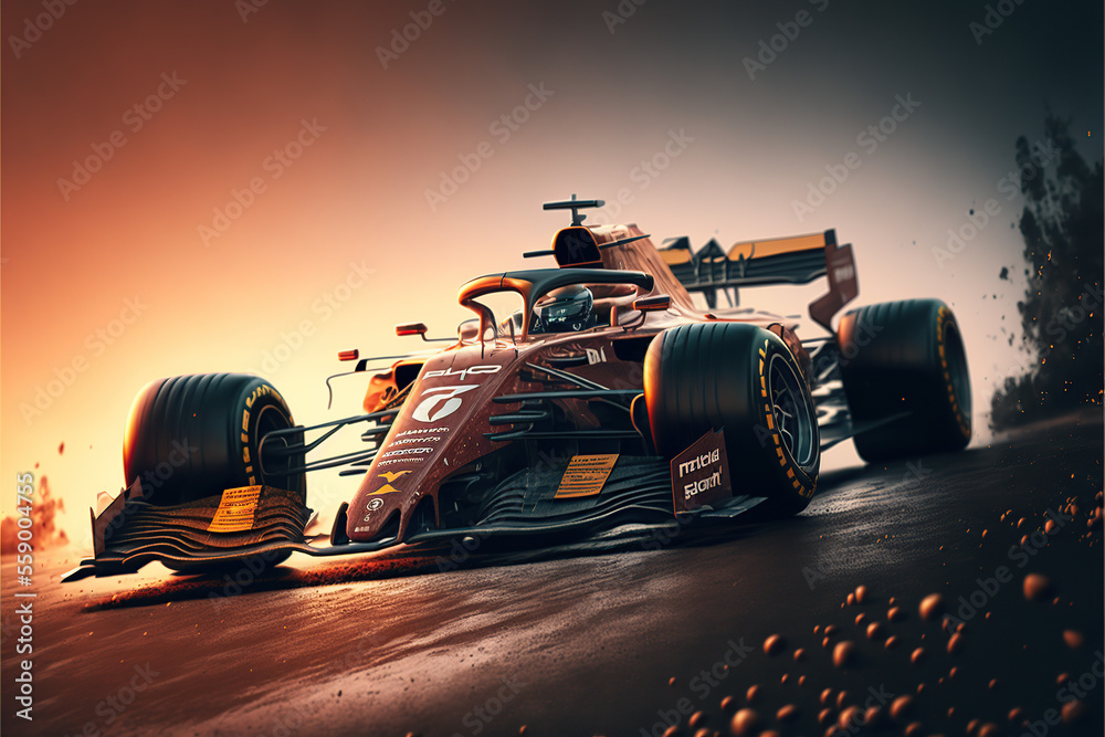 Fast F1 car. Formula one racing sportscar ilustração do Stock | Adobe Stock