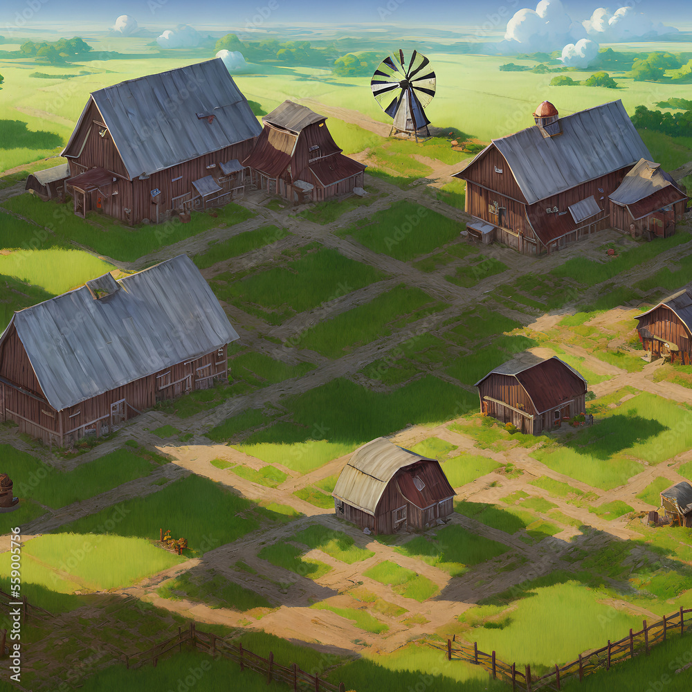 Farm 01- Background for Level Design, RPG and Indie Games (AI) Stock ...