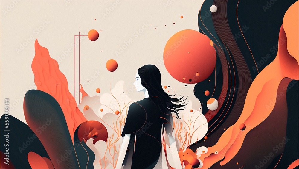 Subtle aesthetic illustration /wallpaper with graphic design trends of ...