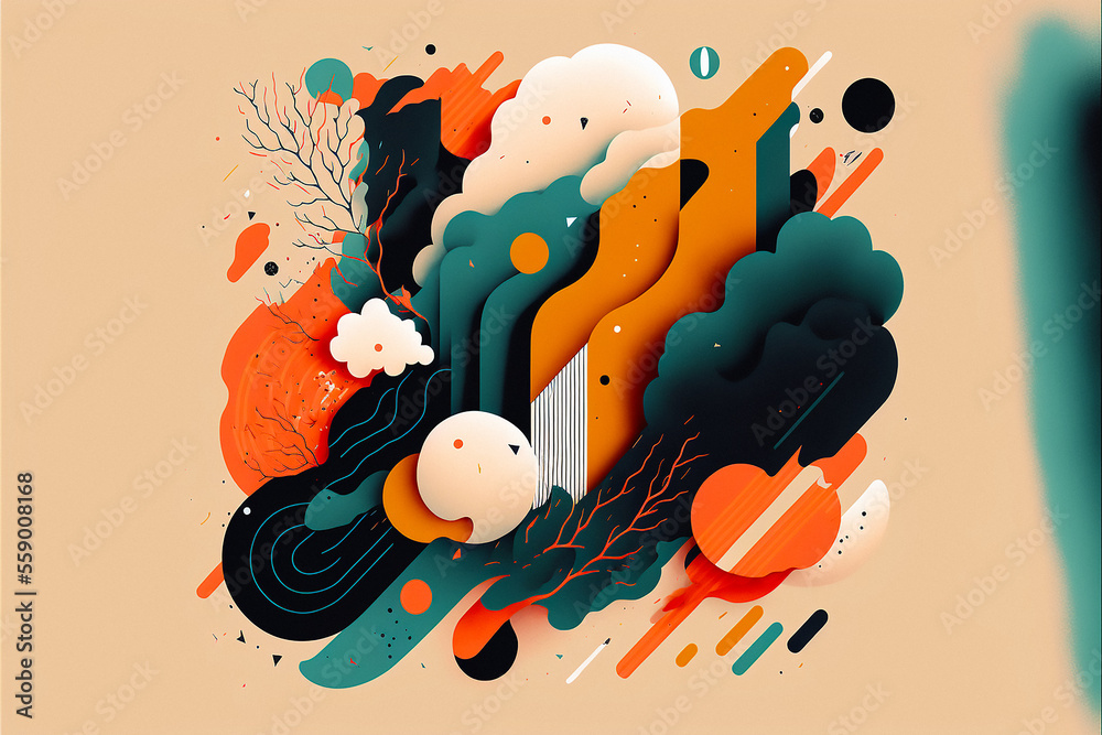 Subtle aesthetic illustration /wallpaper with graphic design trends of ...