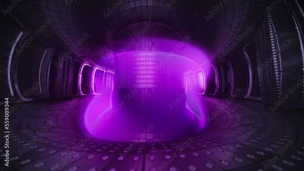 Fusion reactor. Toroidal chamber with a magnetic coil. device for ...