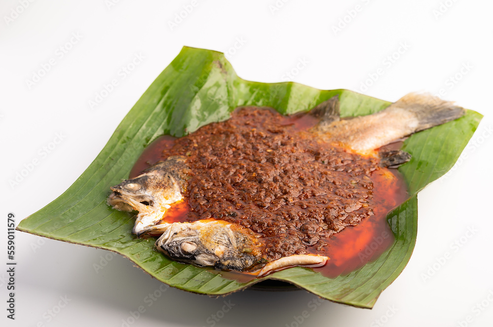 local flavor, fish, sambal, sambal fish, grilled, grilled fish ...