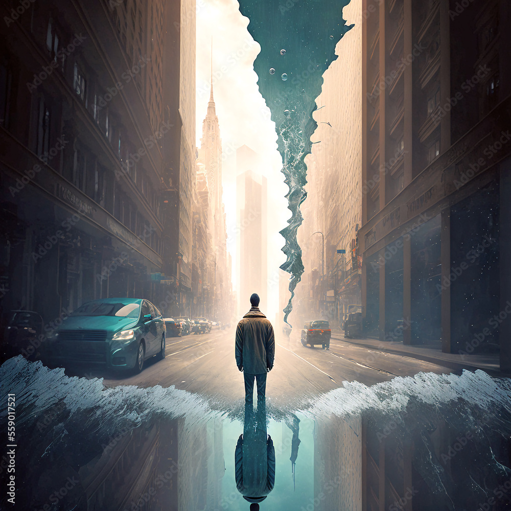 Time travel, parallel universe, sci-fi illustration Stock Illustration ...