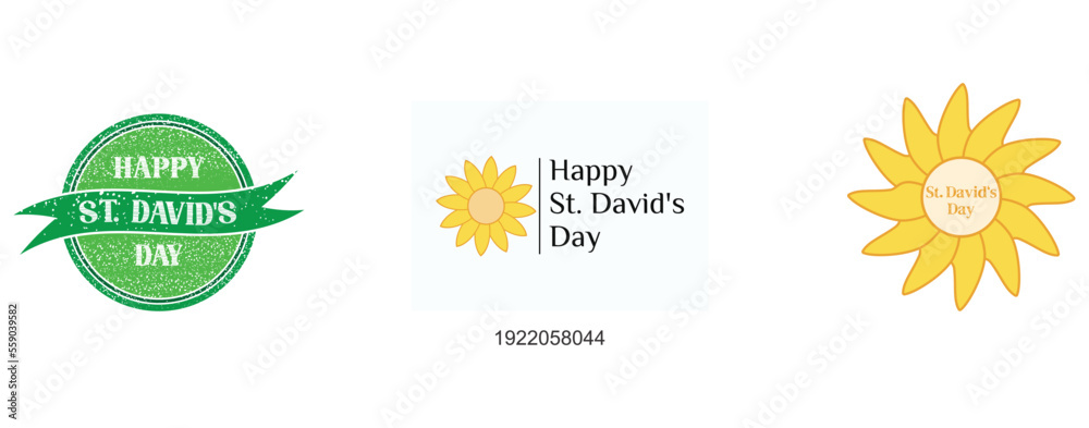 Happy St. David's day grunge rubber stamp on white background, One ...