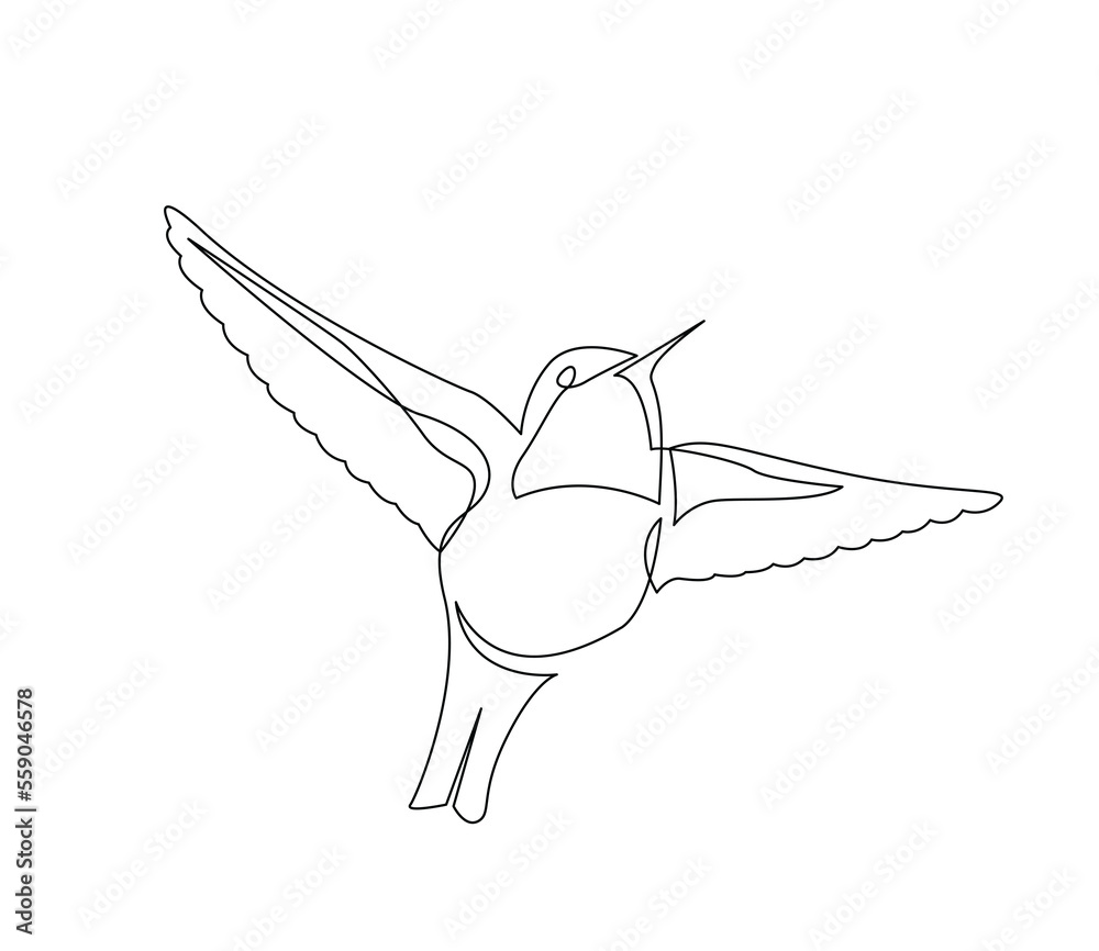continuous line drawing of bird PNG image with transparent background ...
