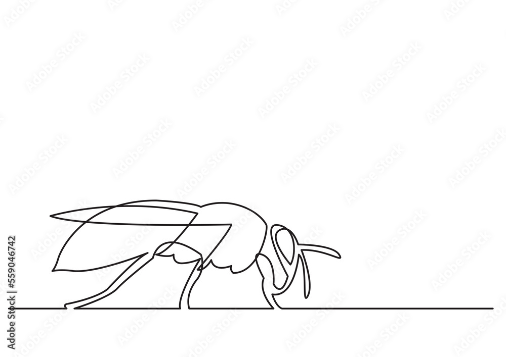 continuous line drawing of honey bee PNG image with transparent ...