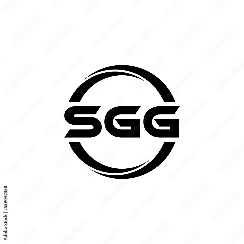 SGG letter logo design with white background in illustrator, cube logo ...