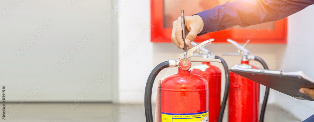 Engineer checking Industrial fire control system,Fire Alarm controller ...