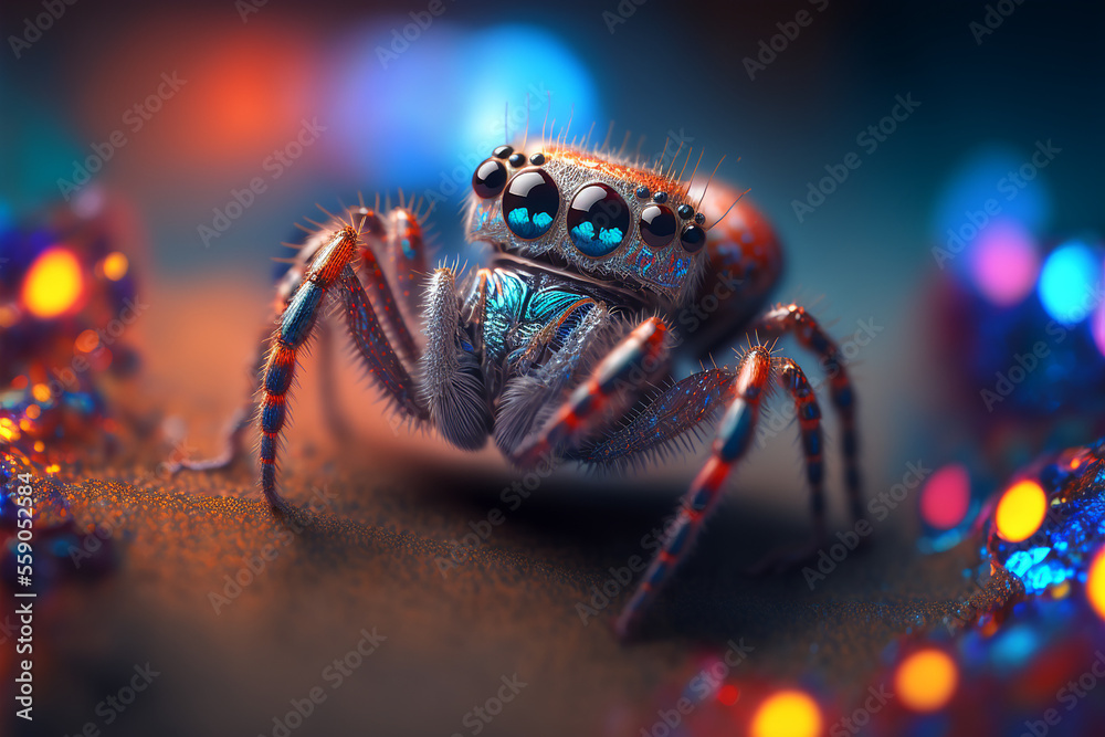 An extremely sharp and detailed portrait of spider macro. Generative AI ...