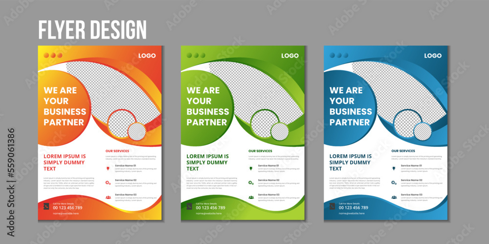 Vecteur Stock Business presentation vector flyer template, cover modern ...