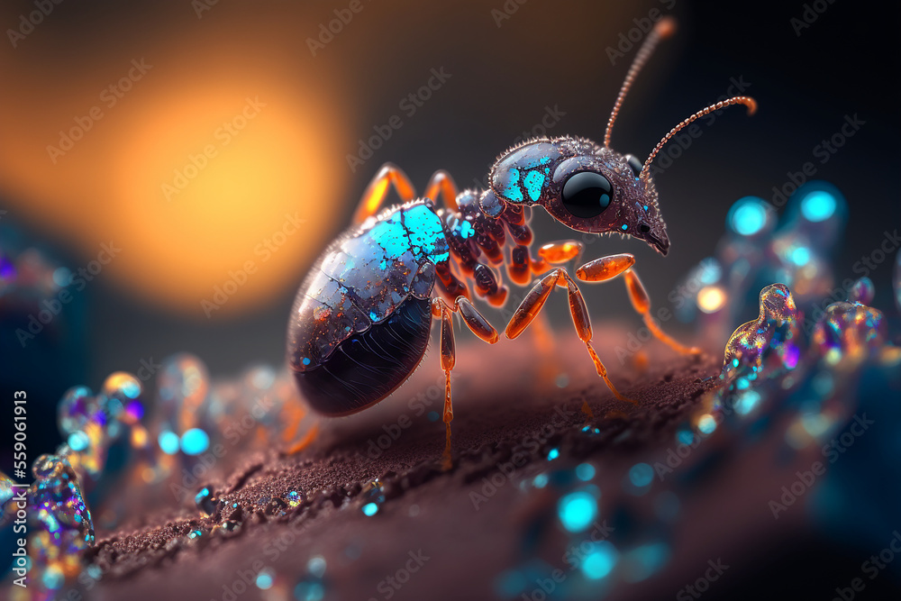 An extremely sharp and detailed portrait of ant macro. Generative AI ...