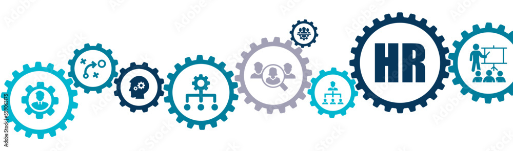 Human resources concept vector illustration with the icons of people ...