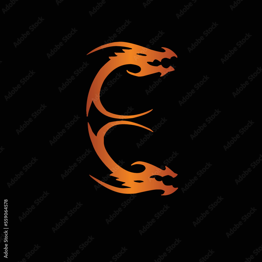 letter e dragon logo design Stock Vector | Adobe Stock