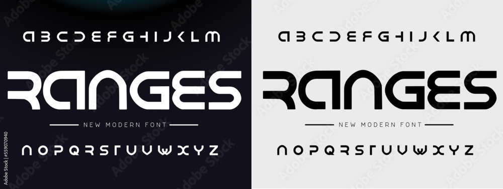 RANGES Modern Bold Heavy Font. Typography urban style alphabet fonts ...