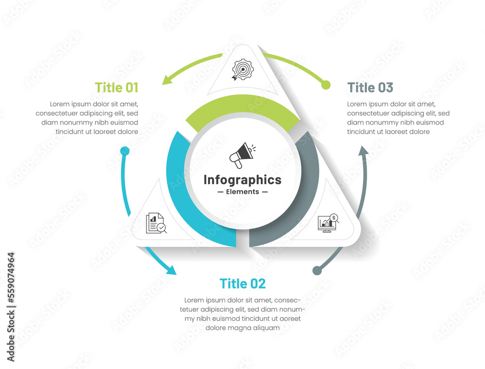 Infographic 3 steps. Triangle style Stock Illustration | Adobe Stock