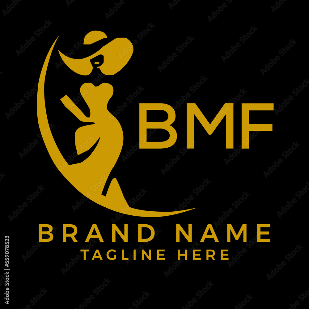 Vetor de BMF fashion logo. BMF Beauty fashion house. modeling dress ...