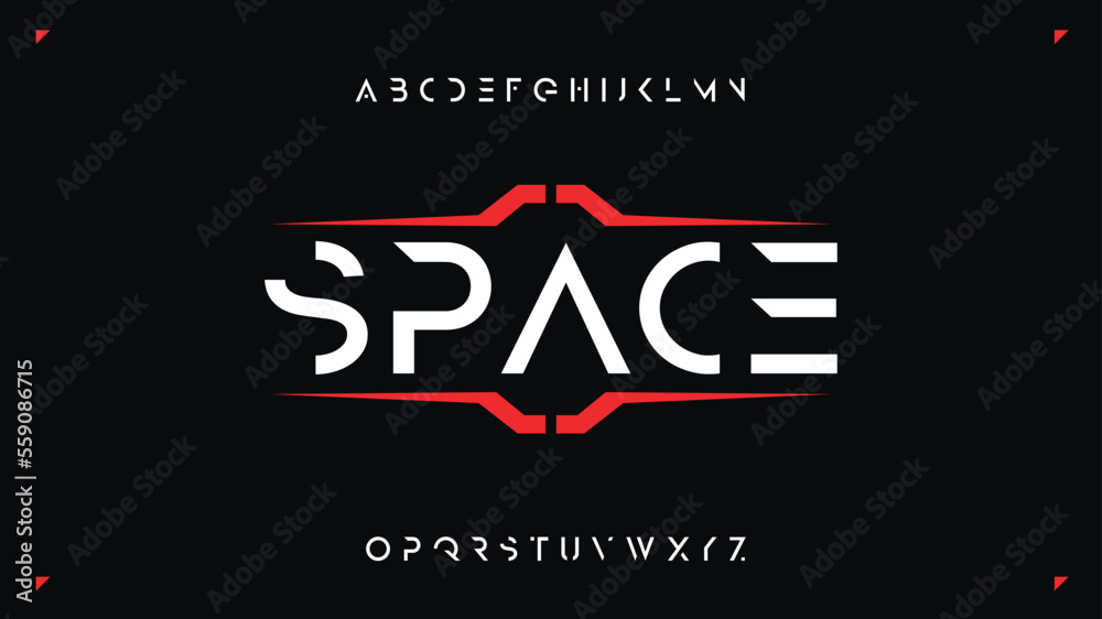 Slim monogram fonts with minimal typography. Illustration and tech font ...