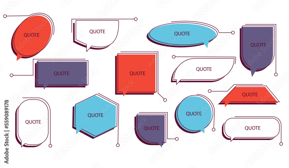 Set of callouts titles template. Futuristic quote callouts template ...