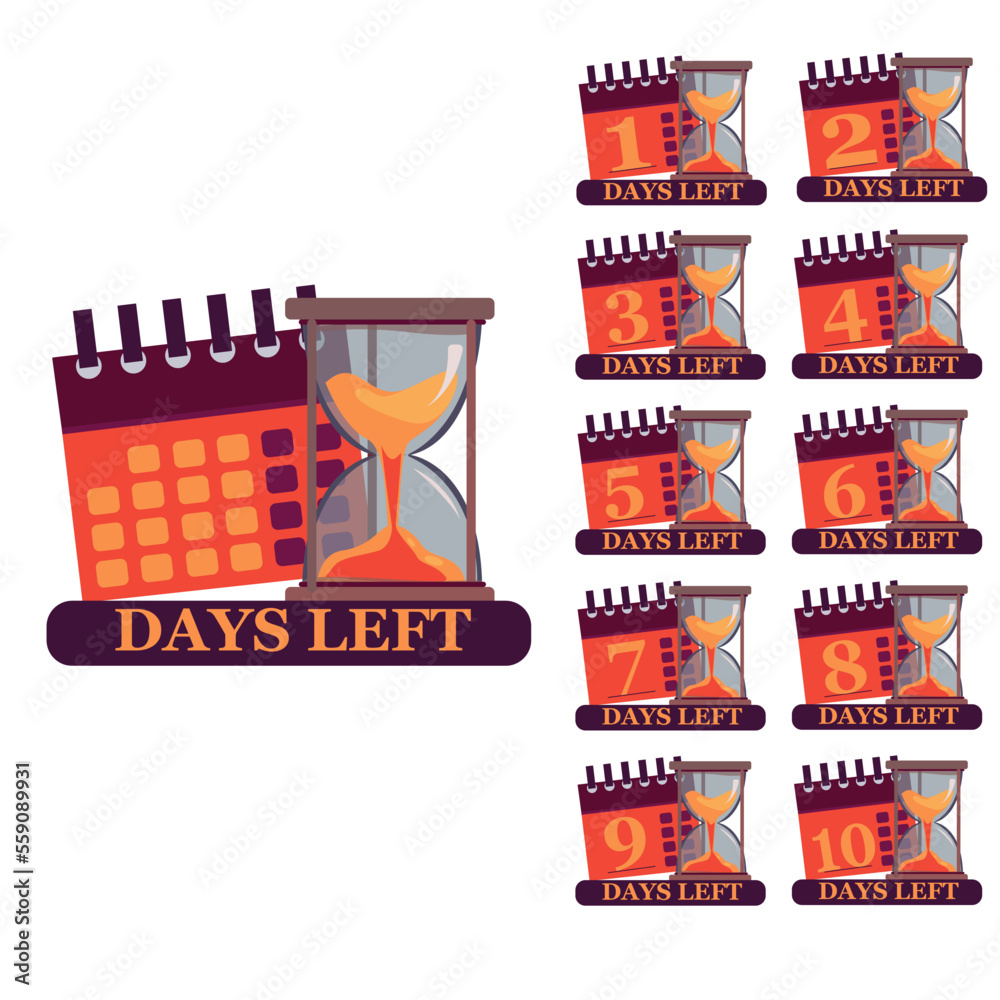 Days Left Badges and Stickers. Count time sale. Number days left ...