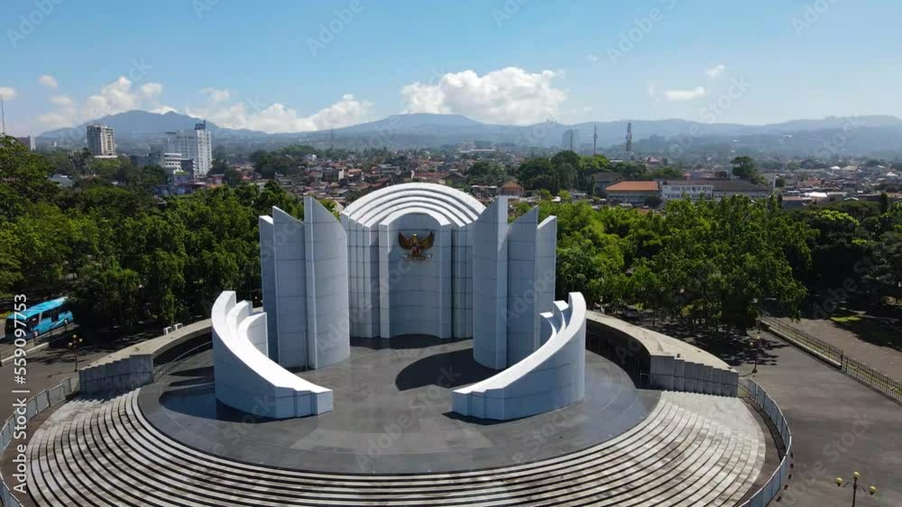 Aerial view of Monument to the Struggle (Monumen Perjuangan), Landmark ...